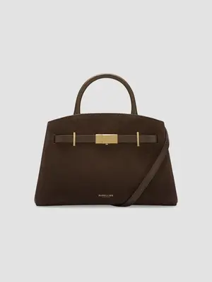 DEMELLIER The Small Hudson Suede Top-handle Bag - Mocha