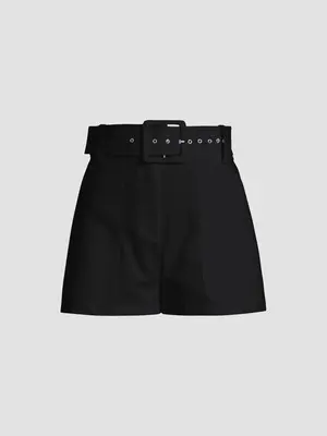 Ramy Brook Kasey Belted High-rise Shorts Black