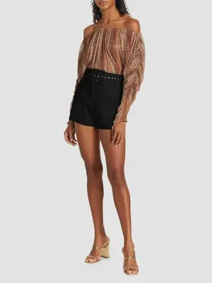 Ramy Brook Kasey Belted High-rise Shorts - Black