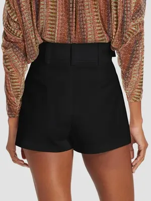 Ramy Brook Kasey Belted High-rise Shorts - Black