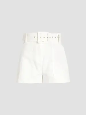 Ramy Brook Kasey Belted High-rise Shorts - Ivory