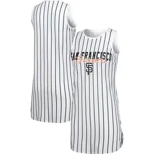 CONCEPTS SPORT San Francisco Giants Pinstripe Knit Sleeveless Nightshirt - White