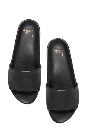 Beek Gallito Leather Slide Sandal - Black