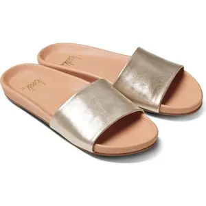 Metallic Leather Slides