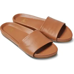 Tan Leather Slides