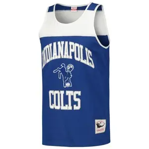 Mitchell & Ness White Indianapolis Colts Heritage Colorblock Tank Top
