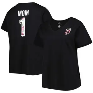 Profile San Francisco Giants Mother's Day Best Mom Ever V-neck T-shirt - Black