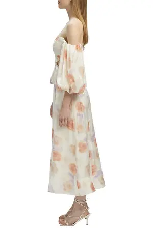 Bardot Lucia Off The Shoulder Cutout Midi Dress