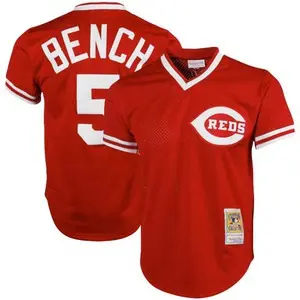 Mitchell & Ness Johnny Bench Cincinnati Reds Cooperstown Collection Mesh Batting Practice Jersey