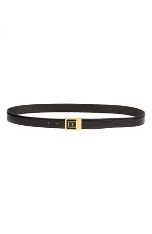 Saint Laurent Monogram Buckle Leather Belt - Nero/nero