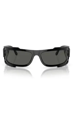 Versace Versace 67mm Rectangular Sunglasses Black Grey