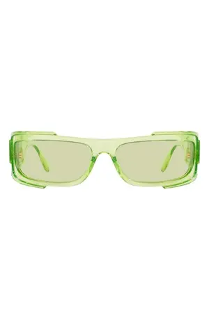 Versace Versace 67mm Rectangular Sunglasses Transparent Green