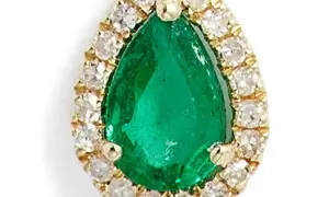 Meira T Diamond And Emerald Pendant Necklace