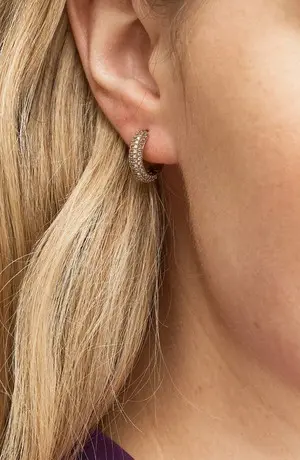 Kate Spade New York Brilliant Statements Pavé Mini Huggie Hoop Earrings