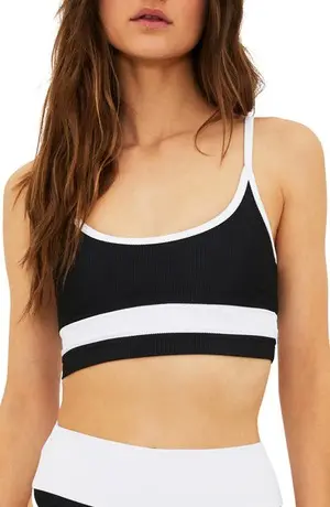 Beach Riot Eva Colorblock Bikini Top - Black/white