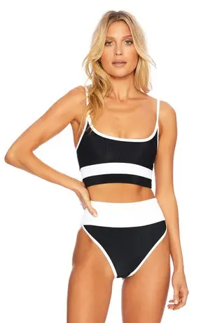 Beach Riot Eva Colorblock Bikini Top - Black/white
