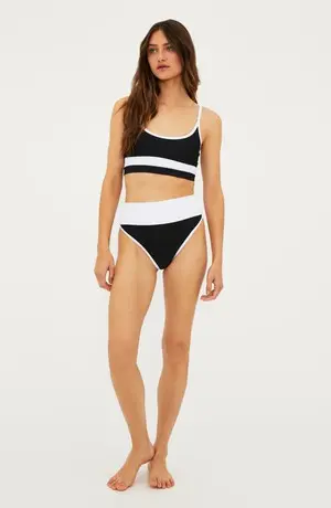 Beach Riot Eva Colorblock Bikini Top - Black/white
