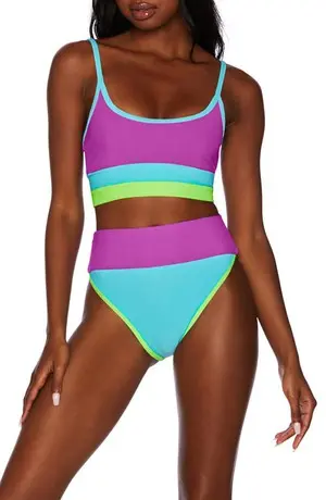 Beach Riot Beach Riot Eva Colorblock Bikini Top Cool Fluorecents