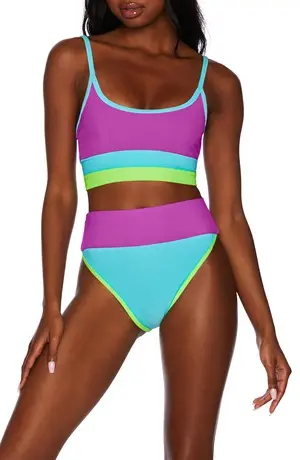 Beach Riot Beach Riot Emmy High Waist Bikini Bottoms Cool Fluorecents