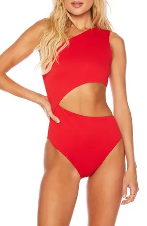 Beach Riot Celine Cutout One-shoulder One-piece Swimsuit - Red