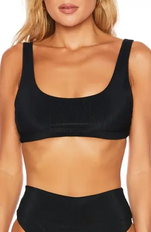 Beach Riot Peyton Ribbed Bikini Top - Black