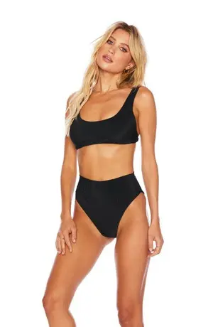 Beach Riot Highway High Waist Bikini Bottom - Black