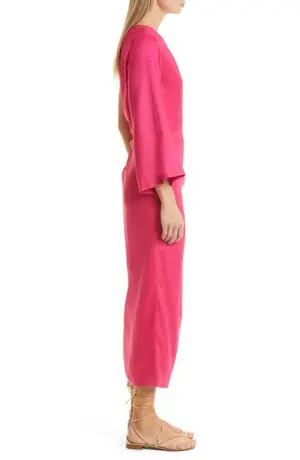 Veronica Beard Patsy One-shoulder Linen Blend Dress