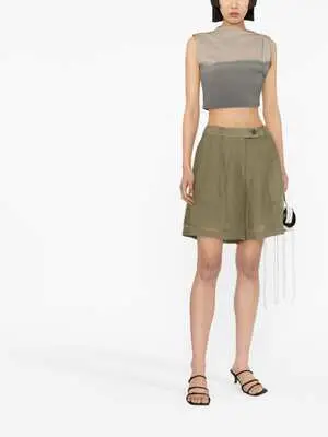 Helmut Lang Pleated Semi-sheer Shorts