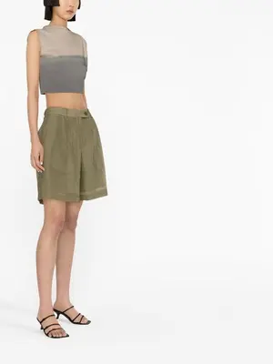 Helmut Lang Pleated Semi-sheer Shorts