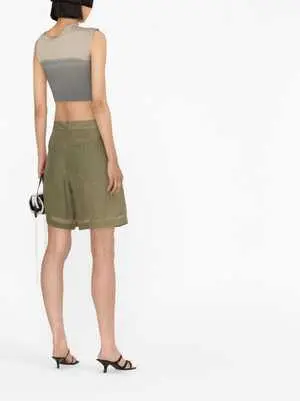 Helmut Lang Pleated Semi-sheer Shorts