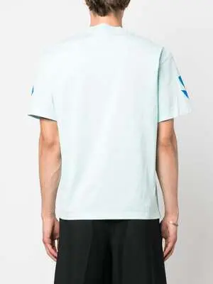Neil Barrett Thunderbolt-print Cotton T-shirt - Blue