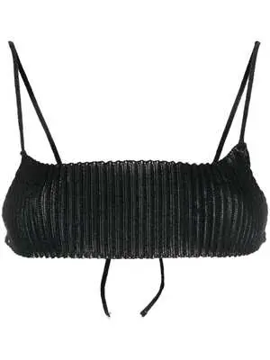A. ROEGE HOVE Emma Ribbed-knit Bra Top - Black