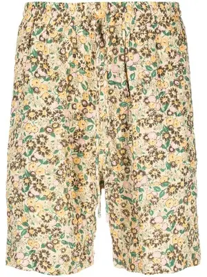 Nanushka Ditsy Floral-print Shorts - Yellow