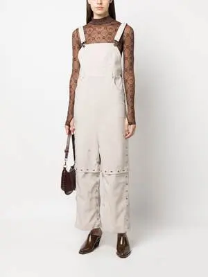 WEINSANTO Convertible Studded Wide-leg Overalls