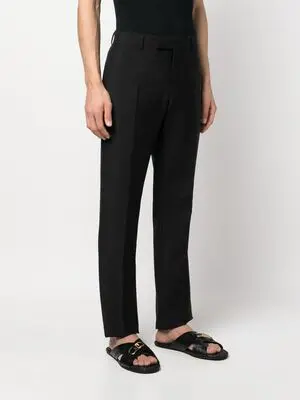 Versace Straight-leg Wool Trousers - Black