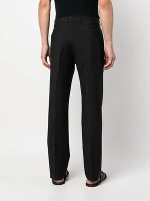 Versace Straight-leg Wool Trousers - Black