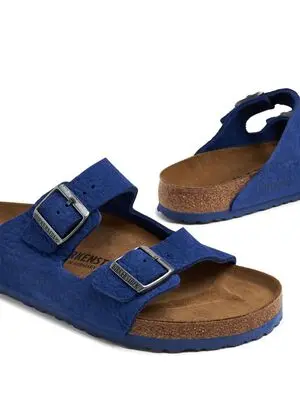BIRKENSTOCK Arizona Suede Double Buckle Sandals - Blue