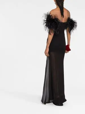Giuseppe Di Morabito Feather-trim Maxi Dress