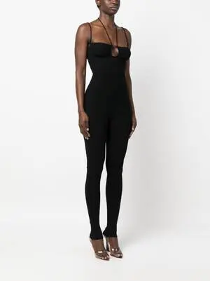 Blumarine Strappy Ribbed-knit Jumpsuit
