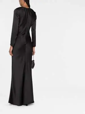 V:PM ATELIER Crystal-embellished Long-sleeve Dress