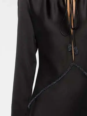 V:PM ATELIER Crystal-embellished Long-sleeve Dress