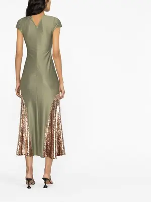 V:PM ATELIER V-neck Sequin-embellished Dress