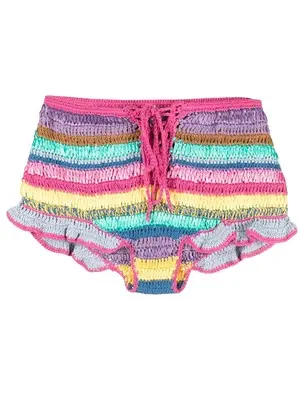 Celiab Corallo Knitted Mini Shorts