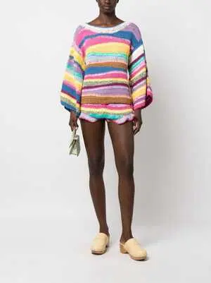 Celiab Corallo Knitted Mini Shorts