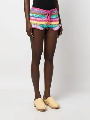 Celiab Corallo Knitted Mini Shorts