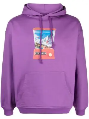 RASSVET Graphic-print Cotton Hoodie - Purple