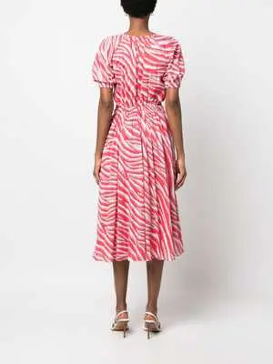 Michael Kors Zebra-print Cotton Midi Dress