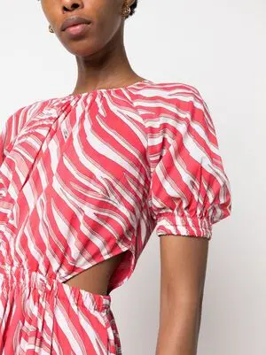 Michael Kors Zebra-print Cotton Midi Dress
