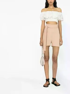 Philosophy Di Lorenzo Serafini High-waisted Short Shorts - Neutrals