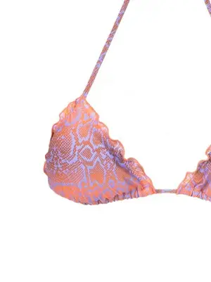 AMIR SLAMA Snakeskin-print Triangle Bikini